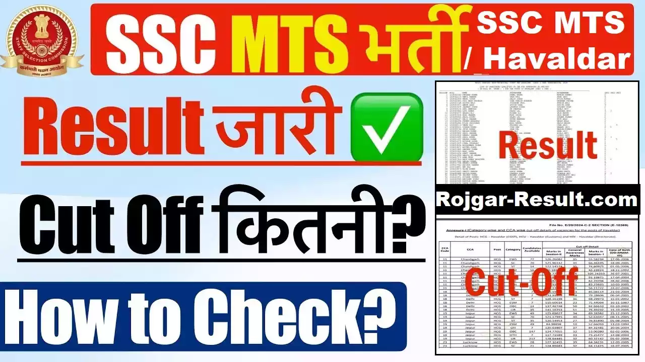 SSC MTS Result 2025, Cutoff, Merit List SSC MTS Final Result 2025